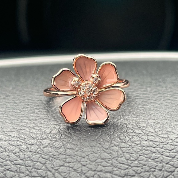 Pandora | Jewelry | New Pandora Mickey Mouse Sakura Cherry Blossom Ring ...